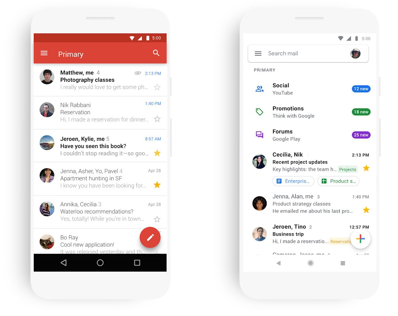 Refonte de l'application Gmail sur iOS et Android - iGeneration