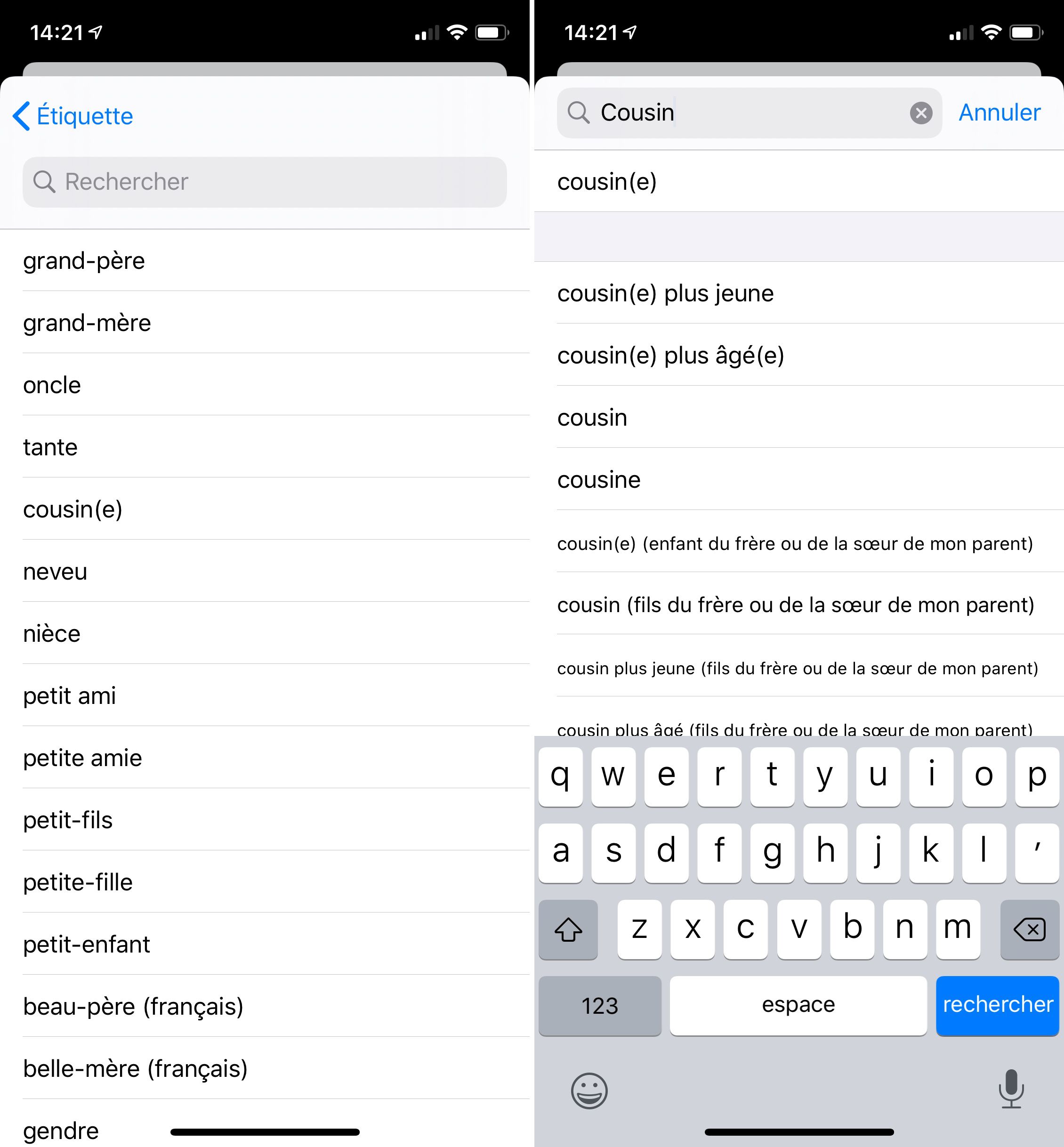 Dans iOS 13, l'app Contacts fait le plein de nouveaux liens de parenté ...