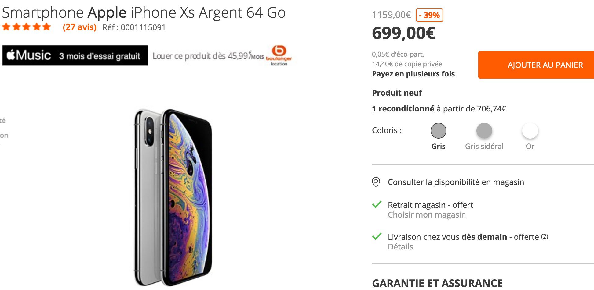 Promo : l'iPhone XS désormais à 699 € - iGeneration