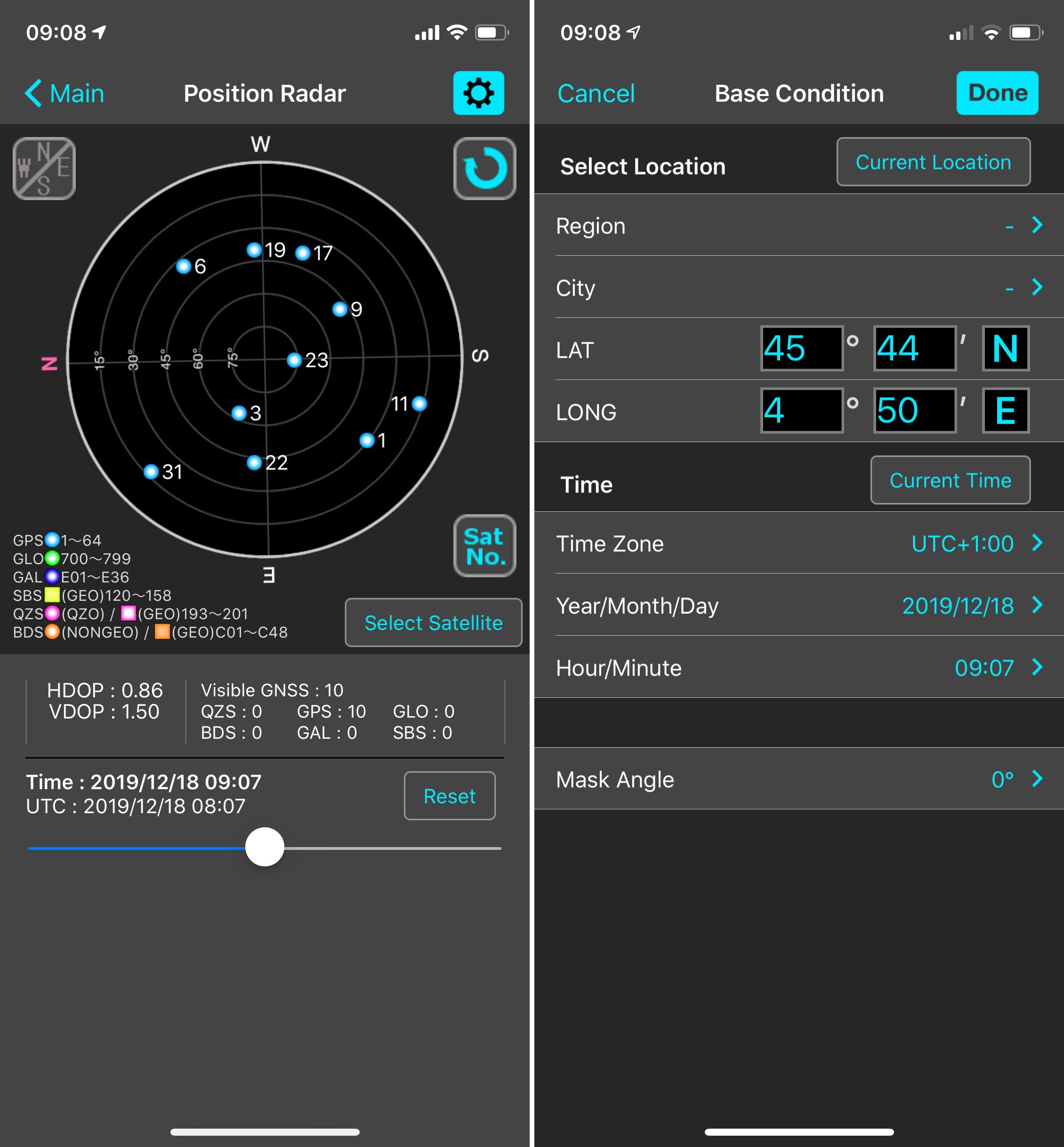 GNSS View pointe les satellites au-dessus de votre tête - iGeneration