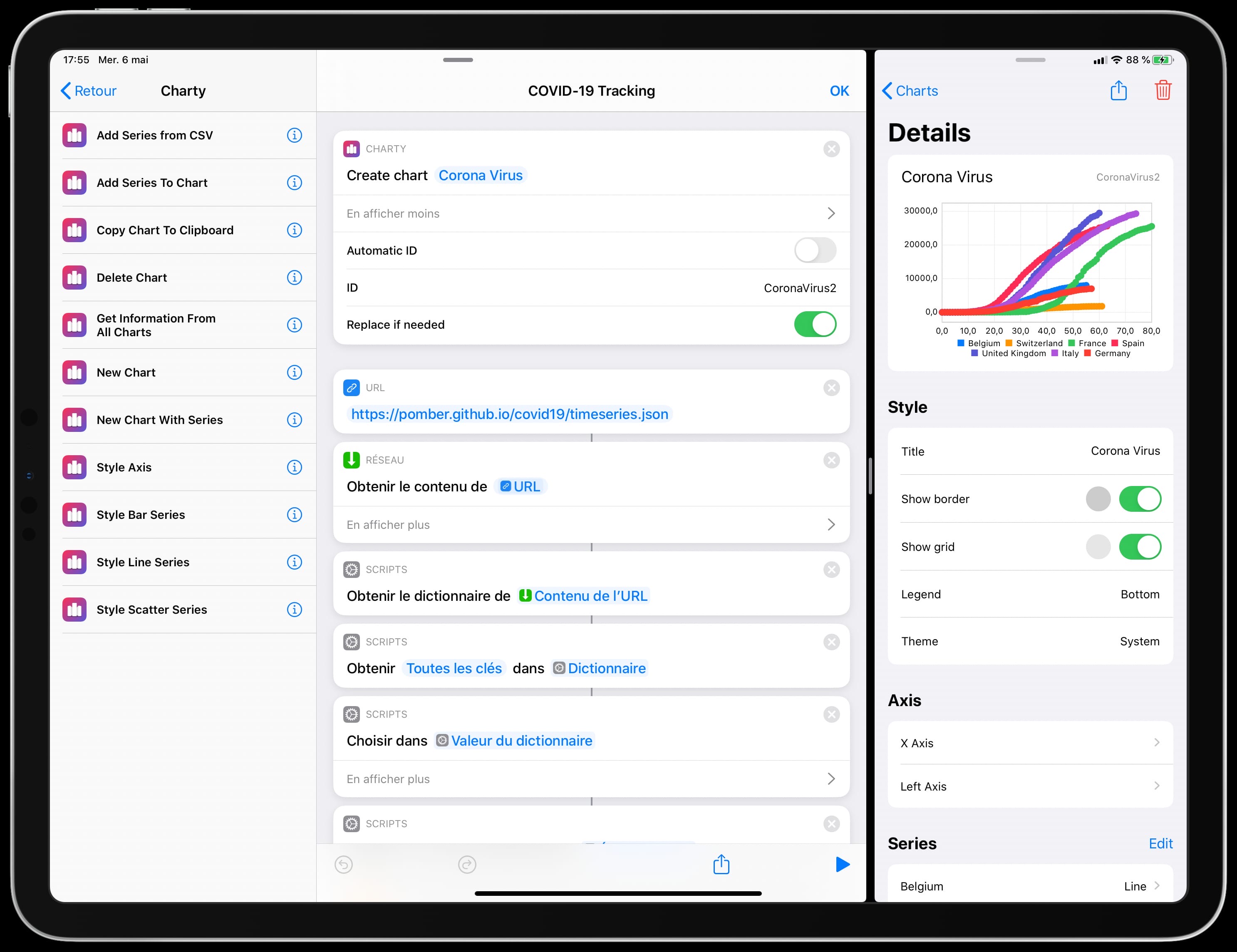 Charty crée des graphiques avec l’app Raccourcis - iGeneration