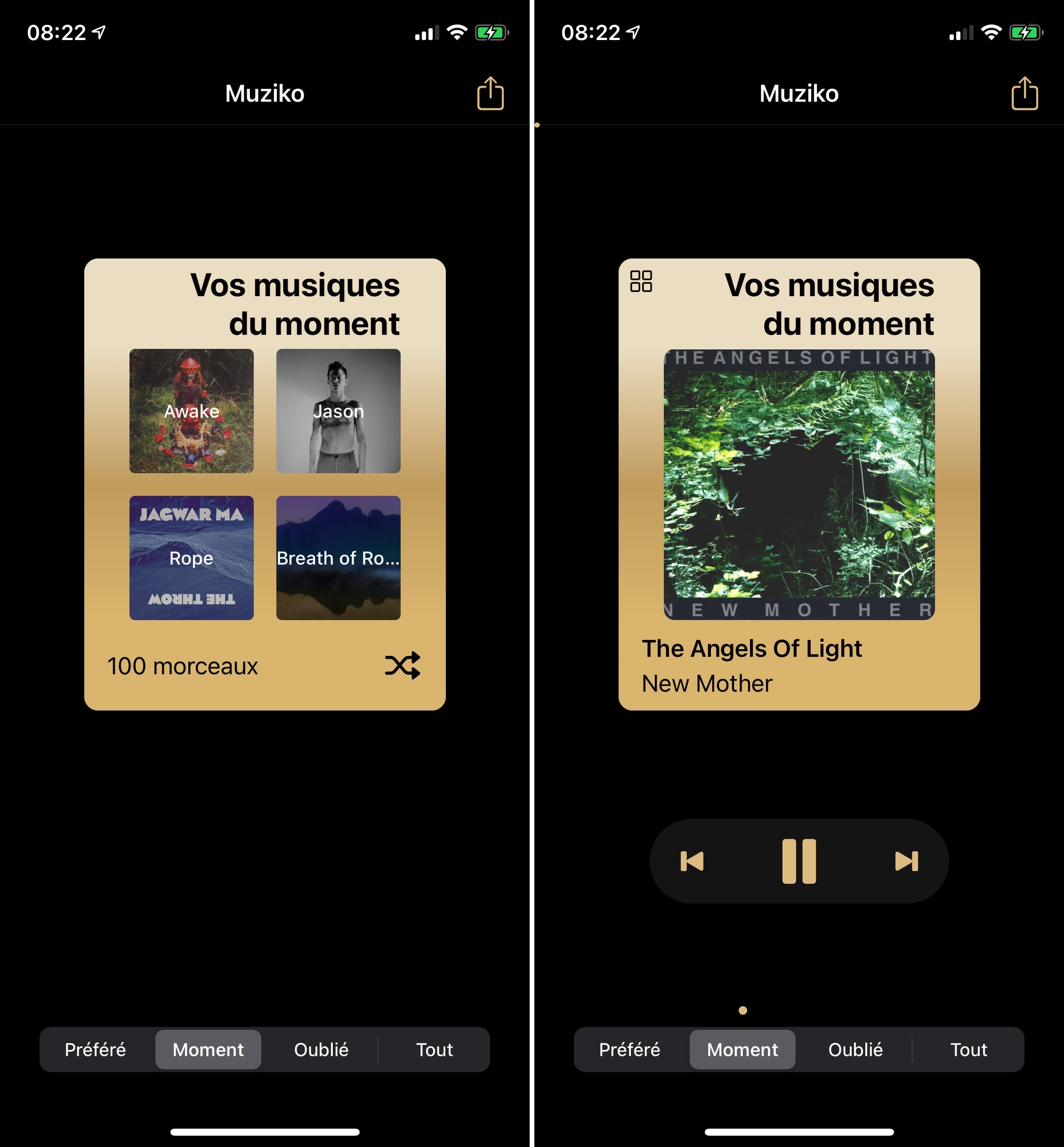 Muziko génère des playlists en fonction de vos écoutes dans l’app ...