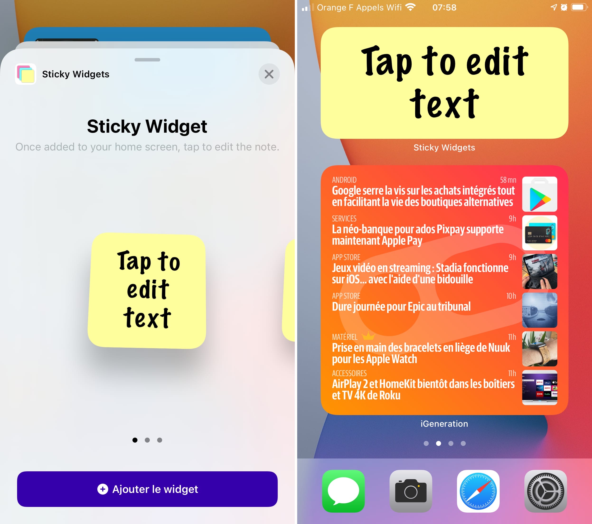 Sticky Widgets affiche des post-it sur l’écran d’accueil de votre ...