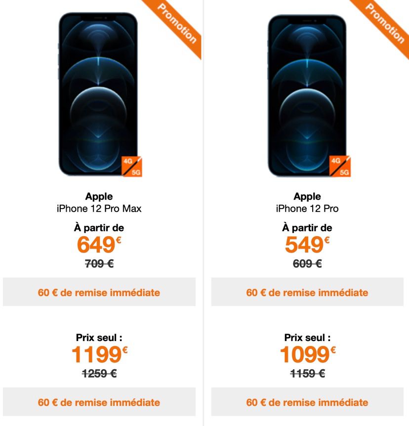 Promotion : -60 € sur tous les iPhone 12 Pro/Max - iGeneration