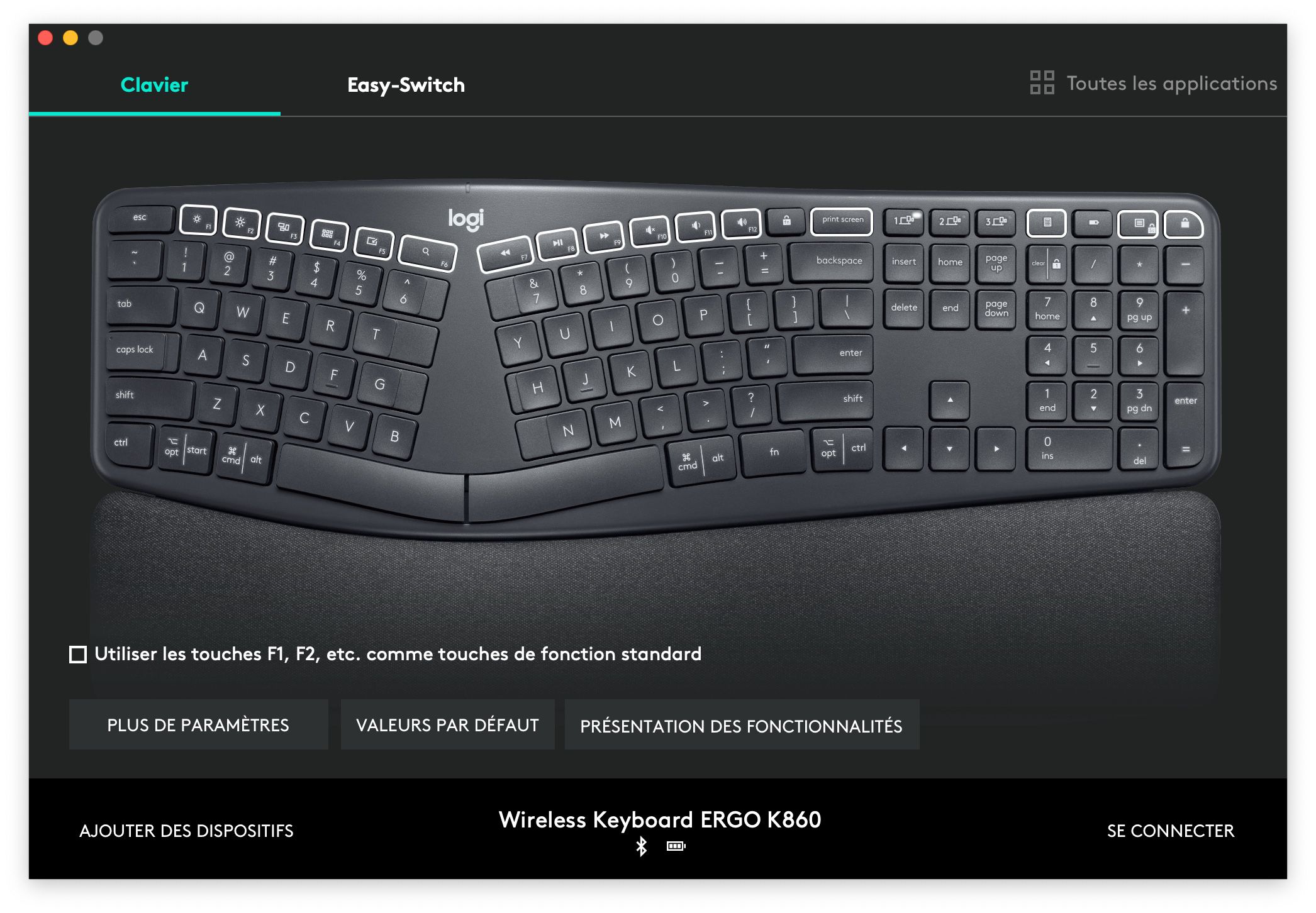 Aperçu du clavier ergonomique Logitech Ergo K860 en vente en France à ...