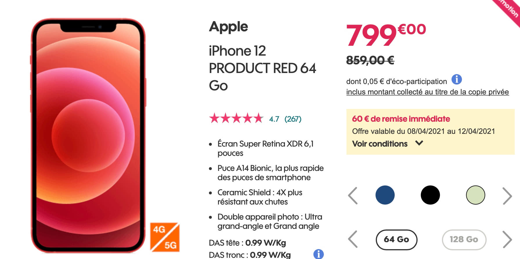 Promo : l'iPhone 12 à partir de 799 € (-110 €) - iGeneration