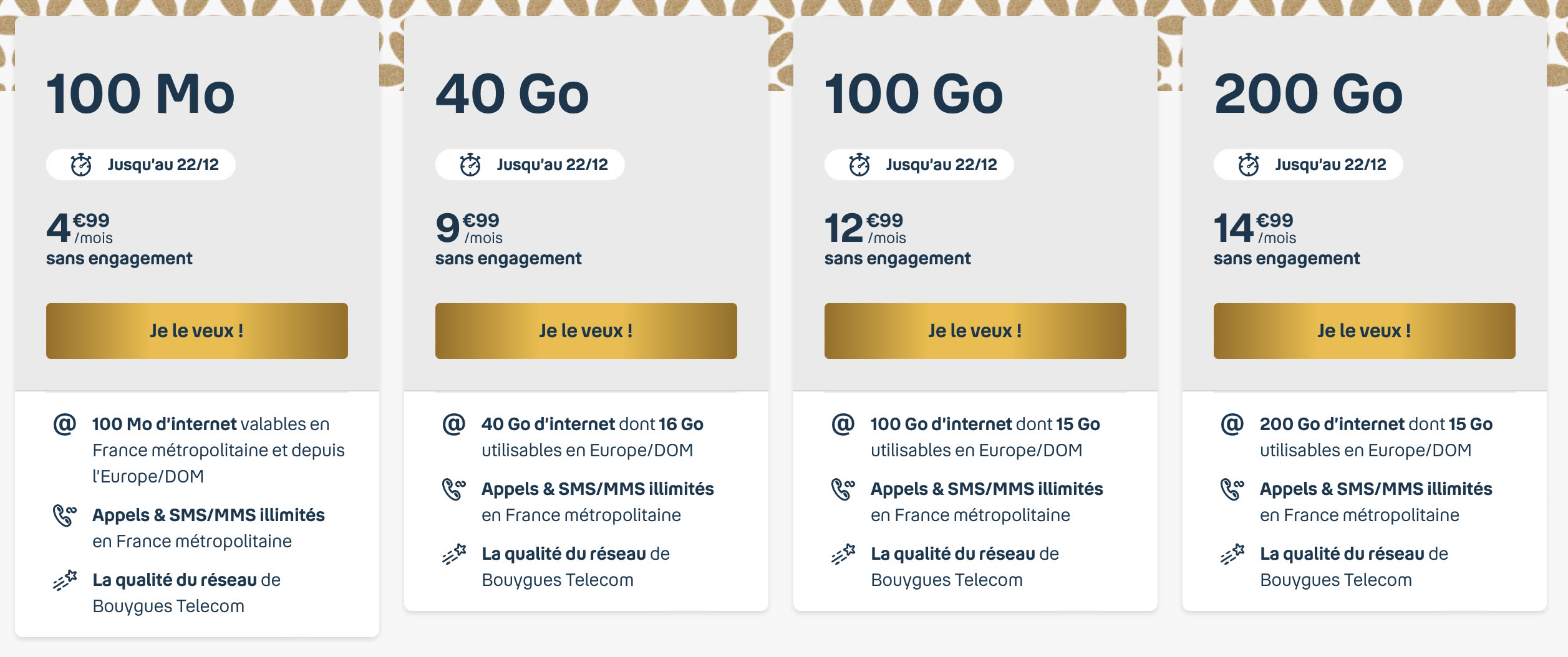 Forfaits mobiles : 40 Go à 10 € ou 200 Go à 15 €/mois chez B&You et SFR RED - iGeneration