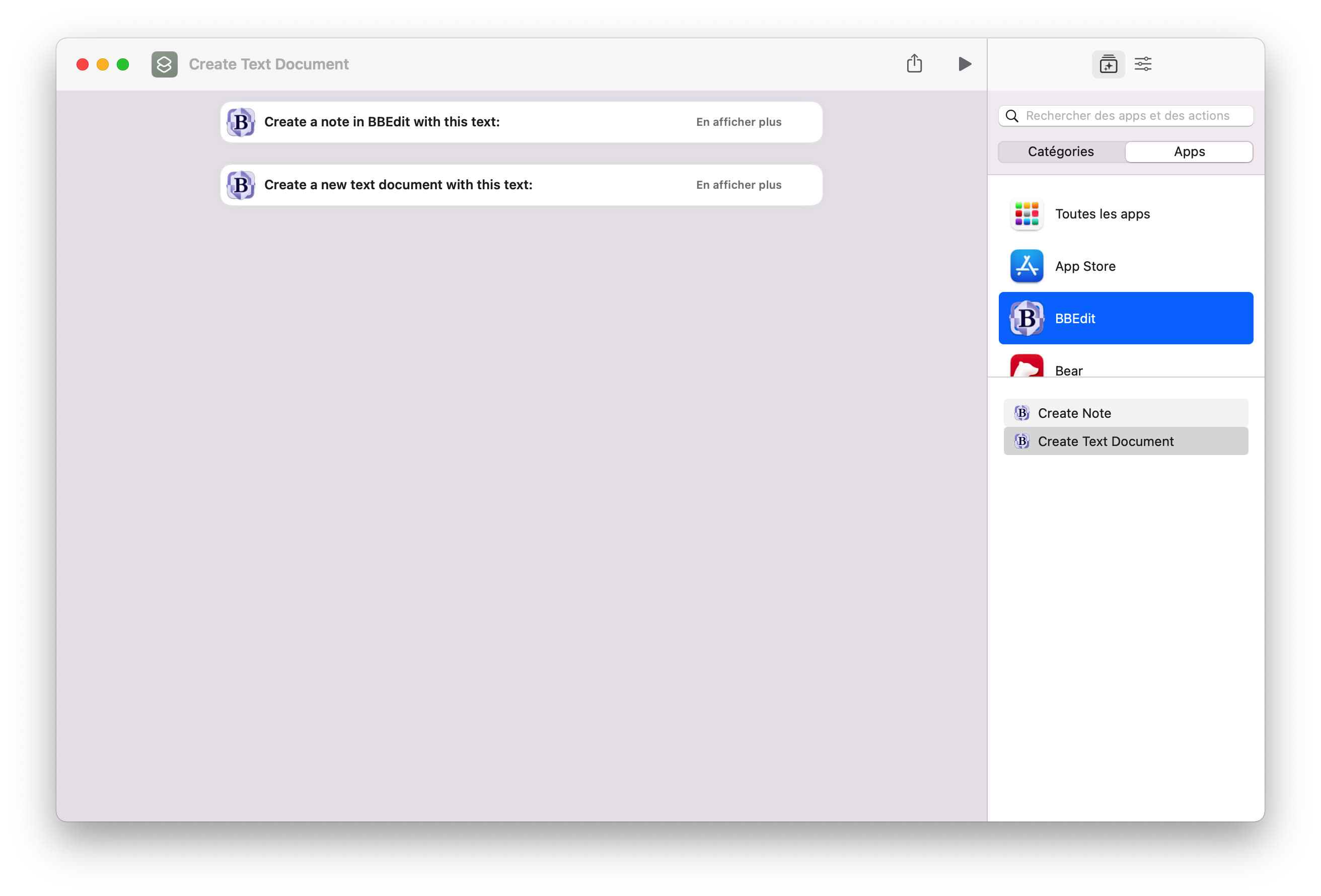 BBEdit adopte Raccourcis - MacGeneration