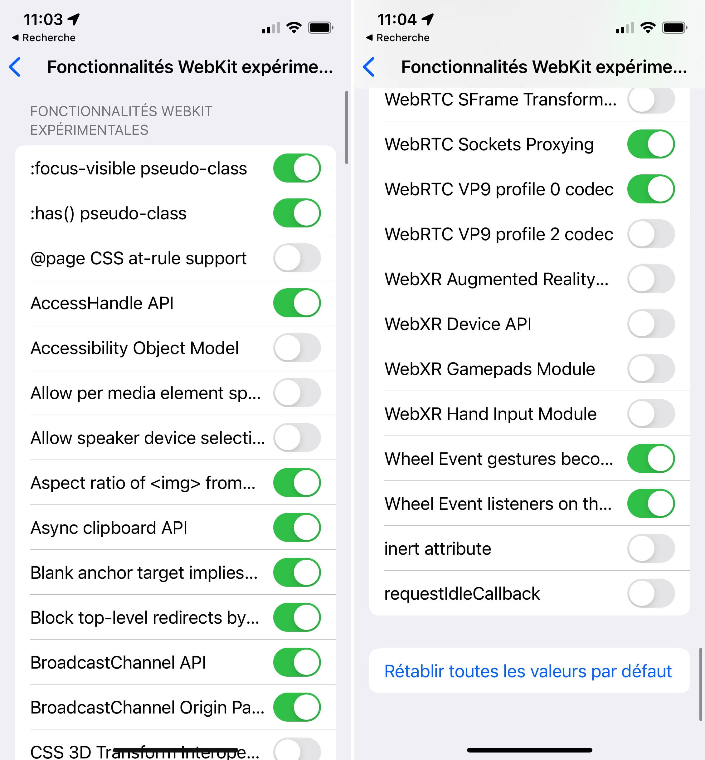 iOS 15.4 ajoute une sécurité dans les fonctions expérimentales de ...