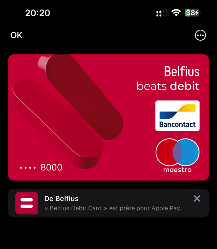 Belgique : toutes les cartes Belfius acceptées dans Apple Pay - iGeneration