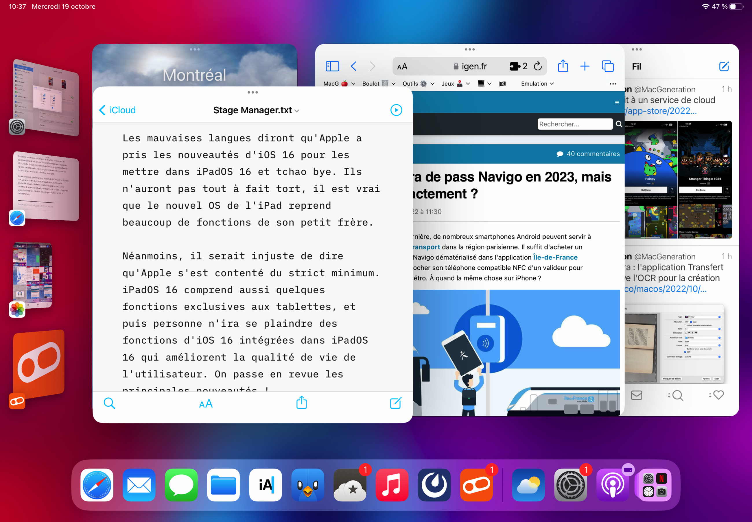 Les principales nouveautés d'iPadOS 16 : une mise à jour pas si mineure ...