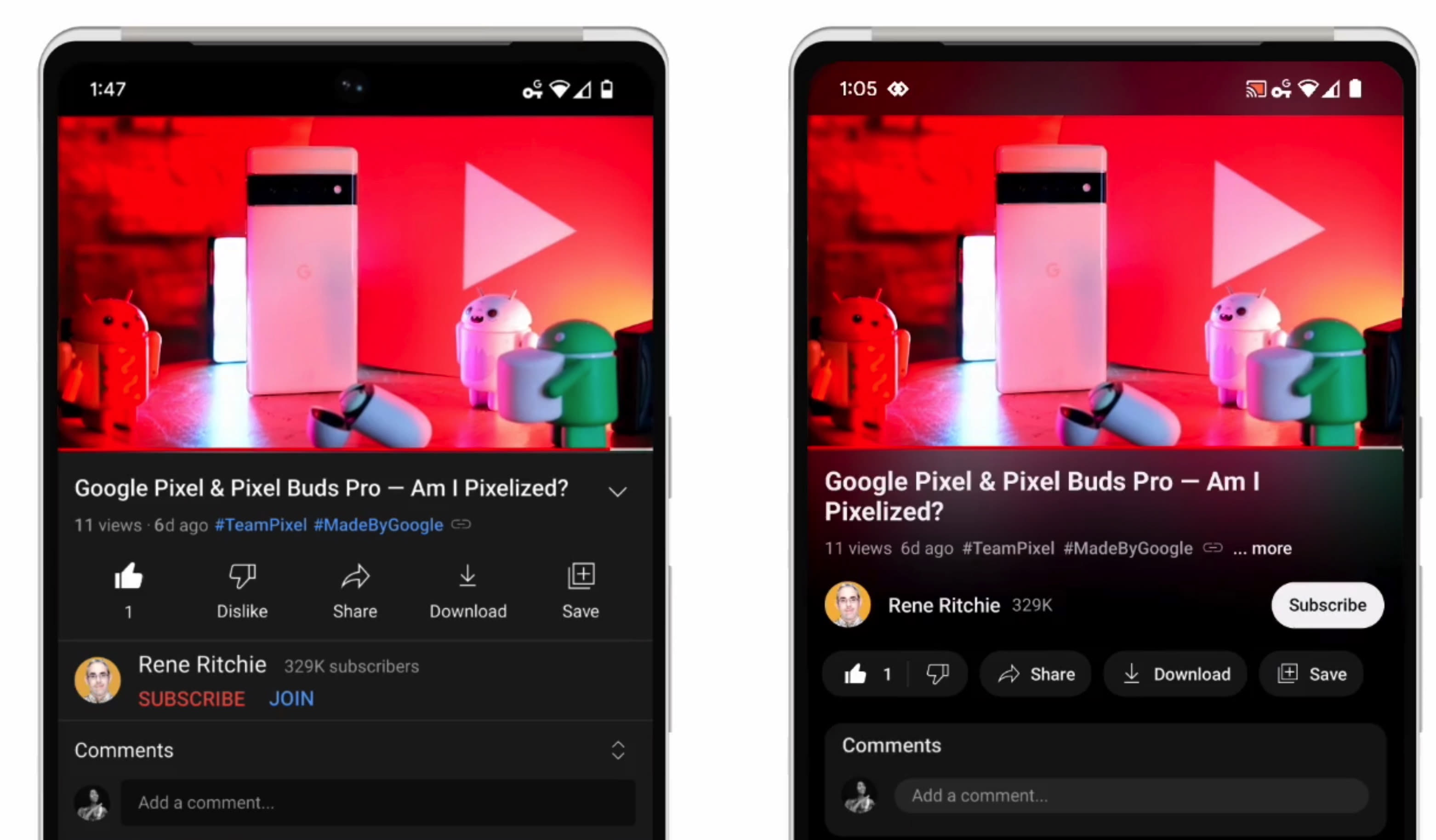 YouTube : plus de zoom dans les vidéos et de couleurs autour ...