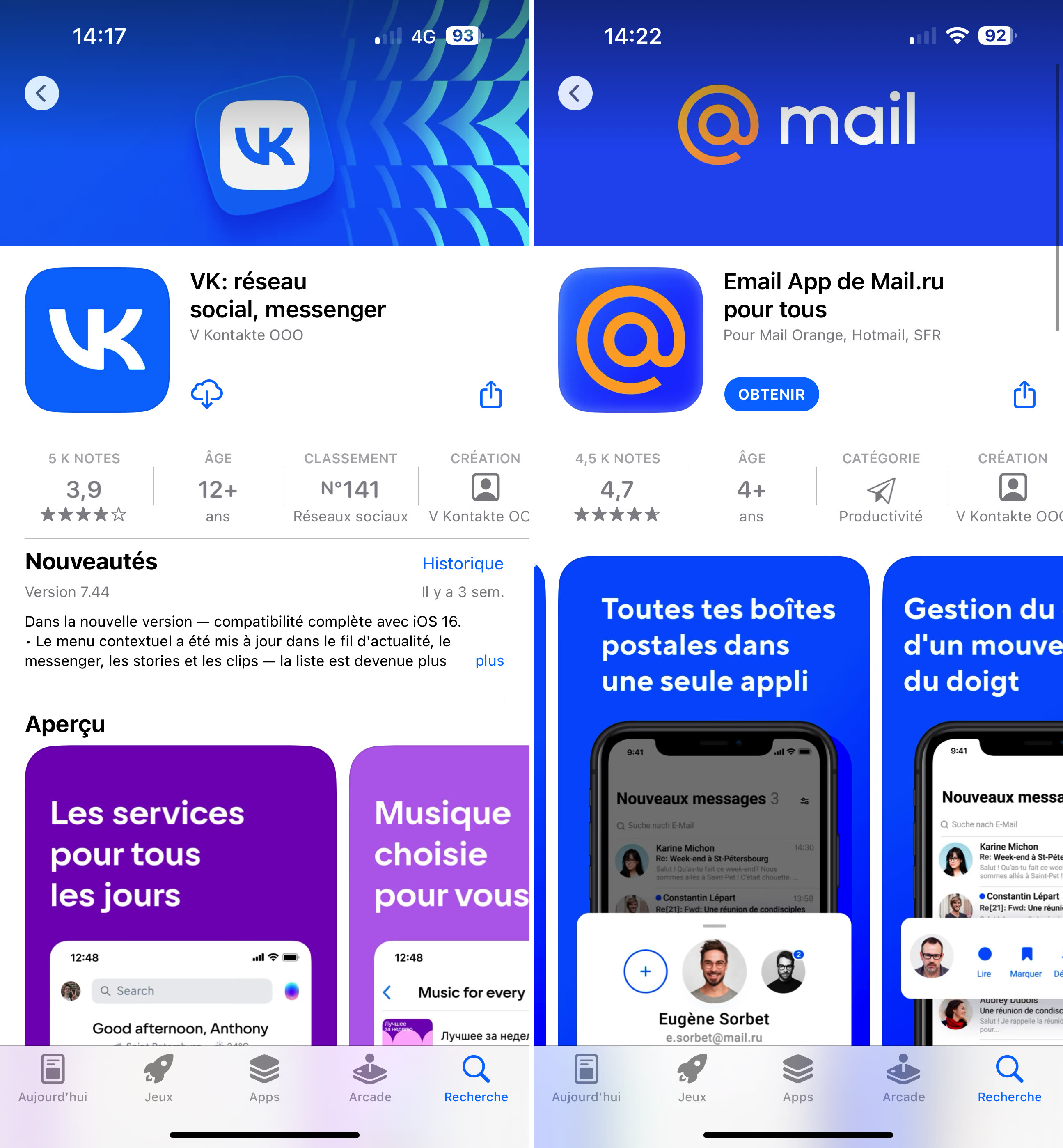Russie : VK et Mail.ru sont de retour sur l'App Store - iGeneration