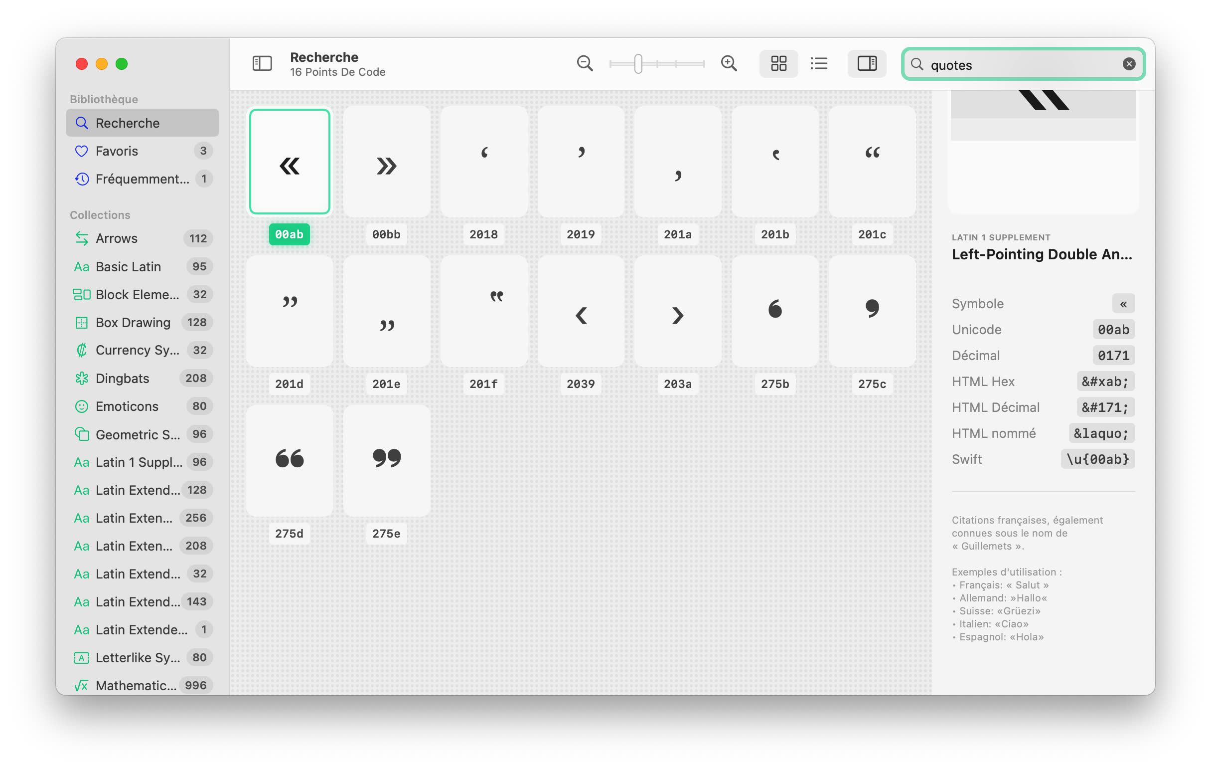 Codepoint : une grande bibliothèque de caractères Unicode sur iPhone et ...