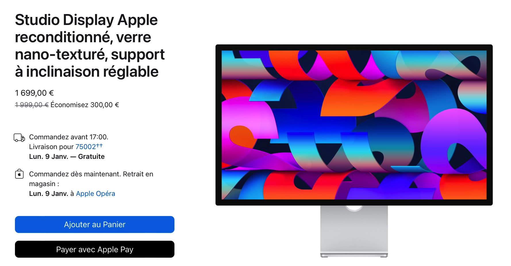 Refurb : le Studio Display nano-texturé à 1 699 € (-300 €) - MacGeneration