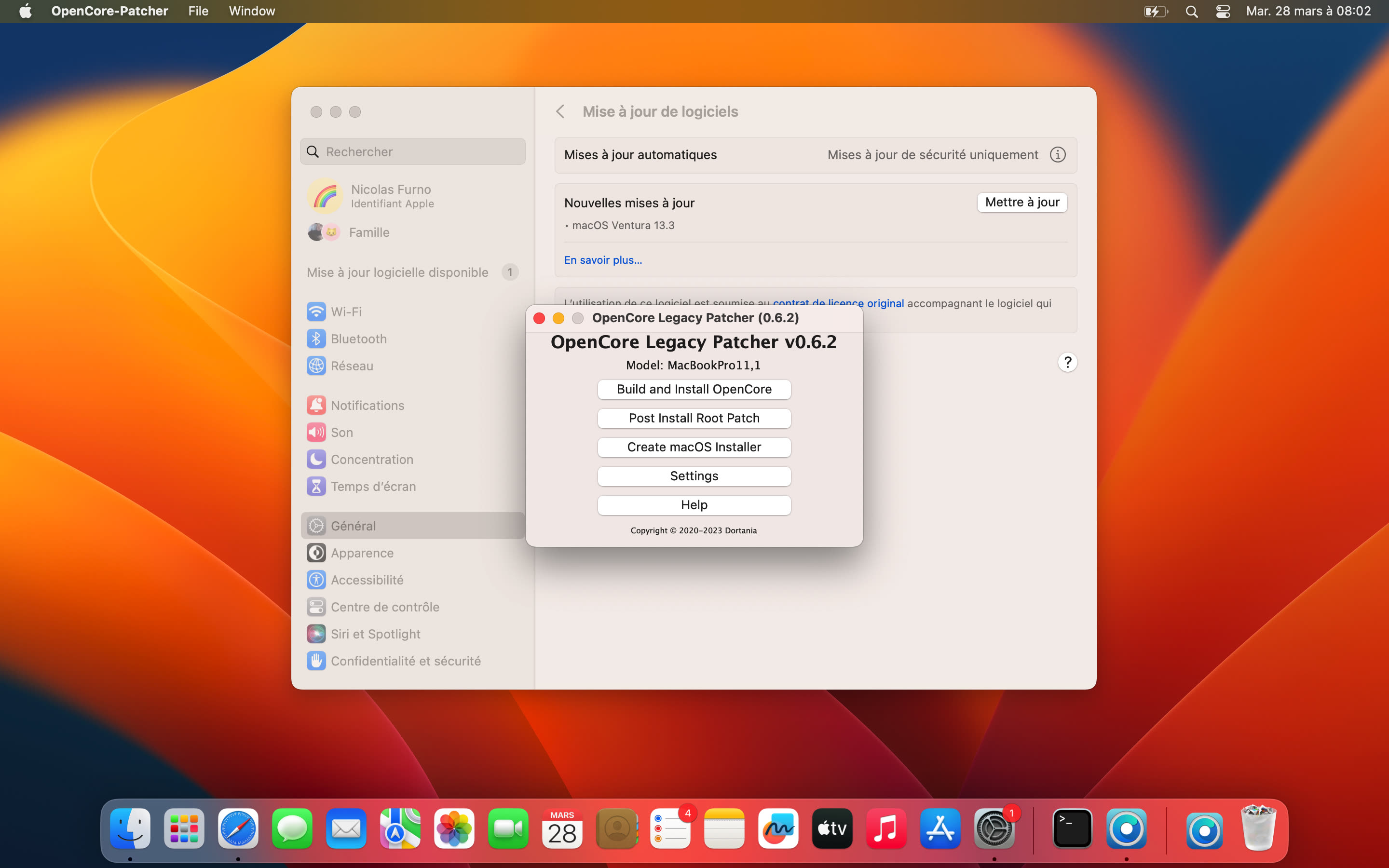Message de service : mettez OpenCore Legacy Patcher à jour avant d ...