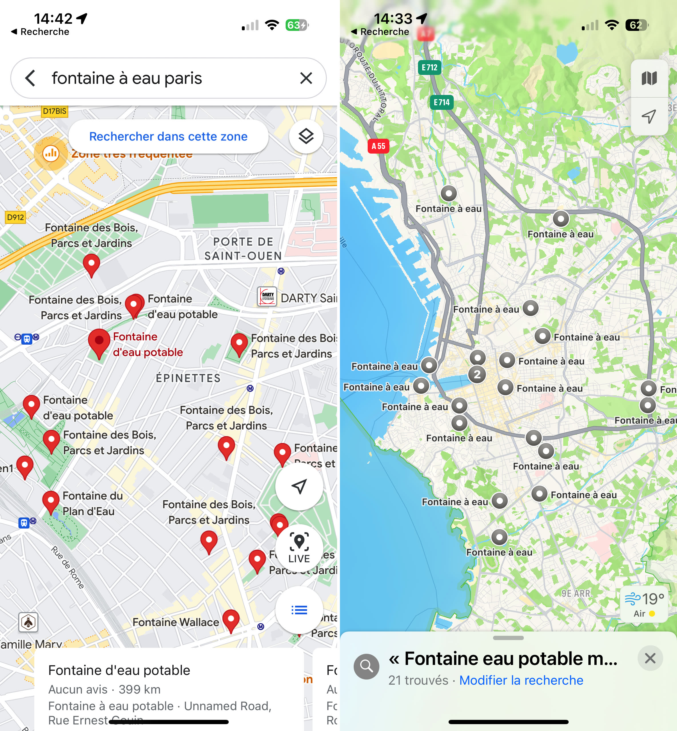 Les fontaines d'eau potable, un autre point d'intérêt pour Google Maps ...