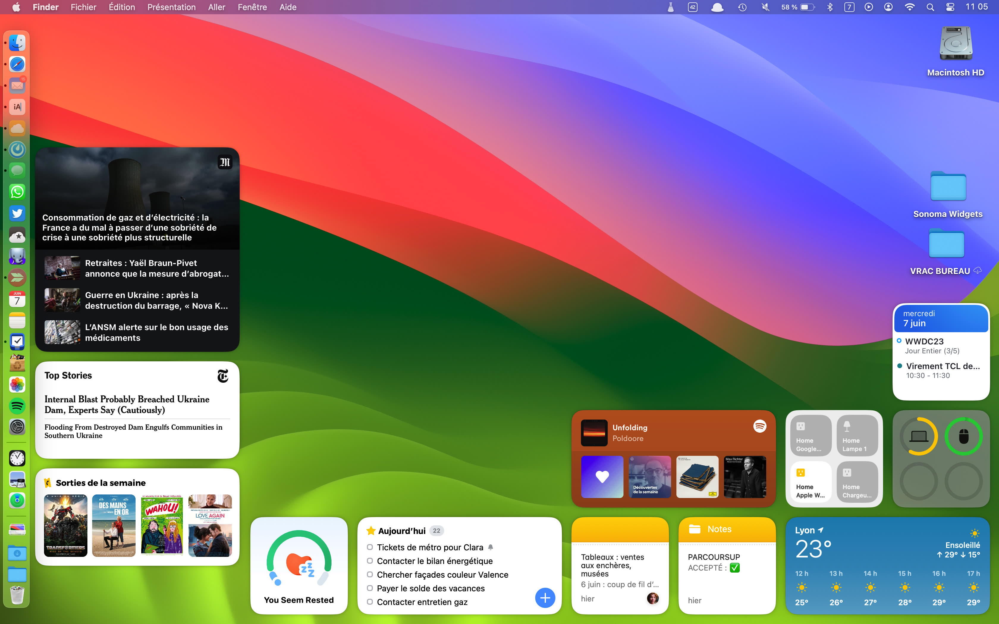 MacOS Sonoma Les Widgets Vont Tous Au Bureau MacGeneration