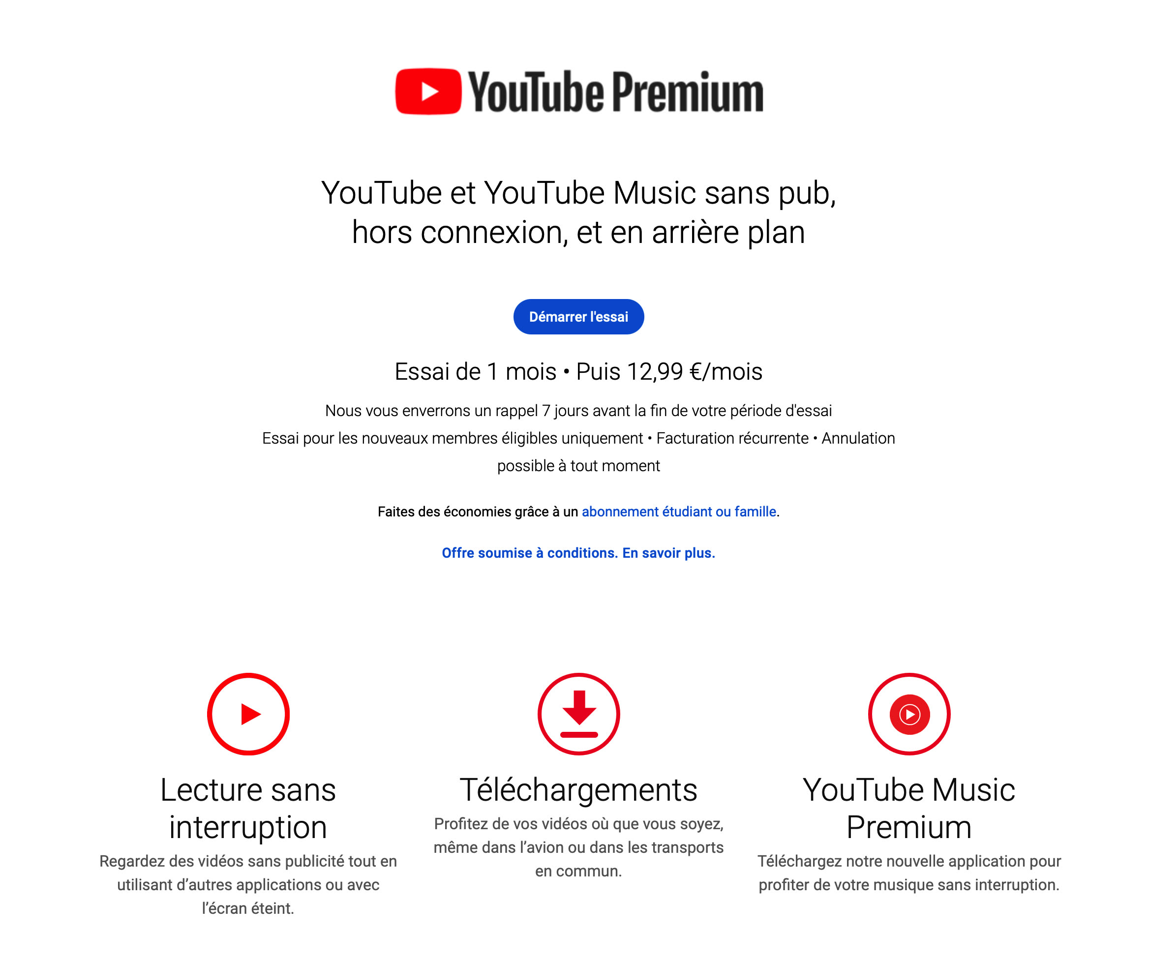 YouTube Premium prend 1 € en France et vaut 17 € par mois depuis un ...