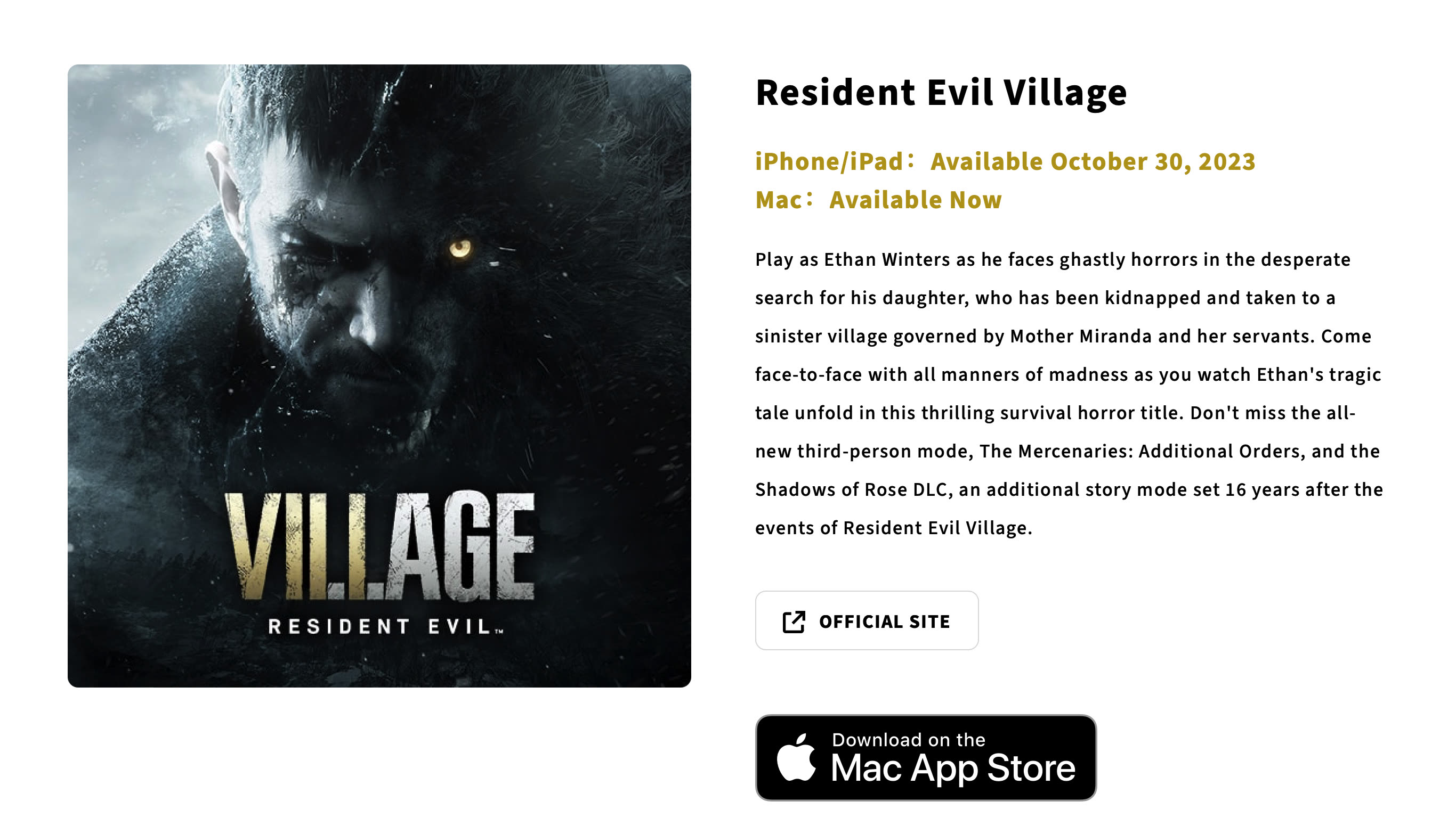 Resident Evil Village sortira le 30 octobre pour iOS, Resident Evil 4 ...