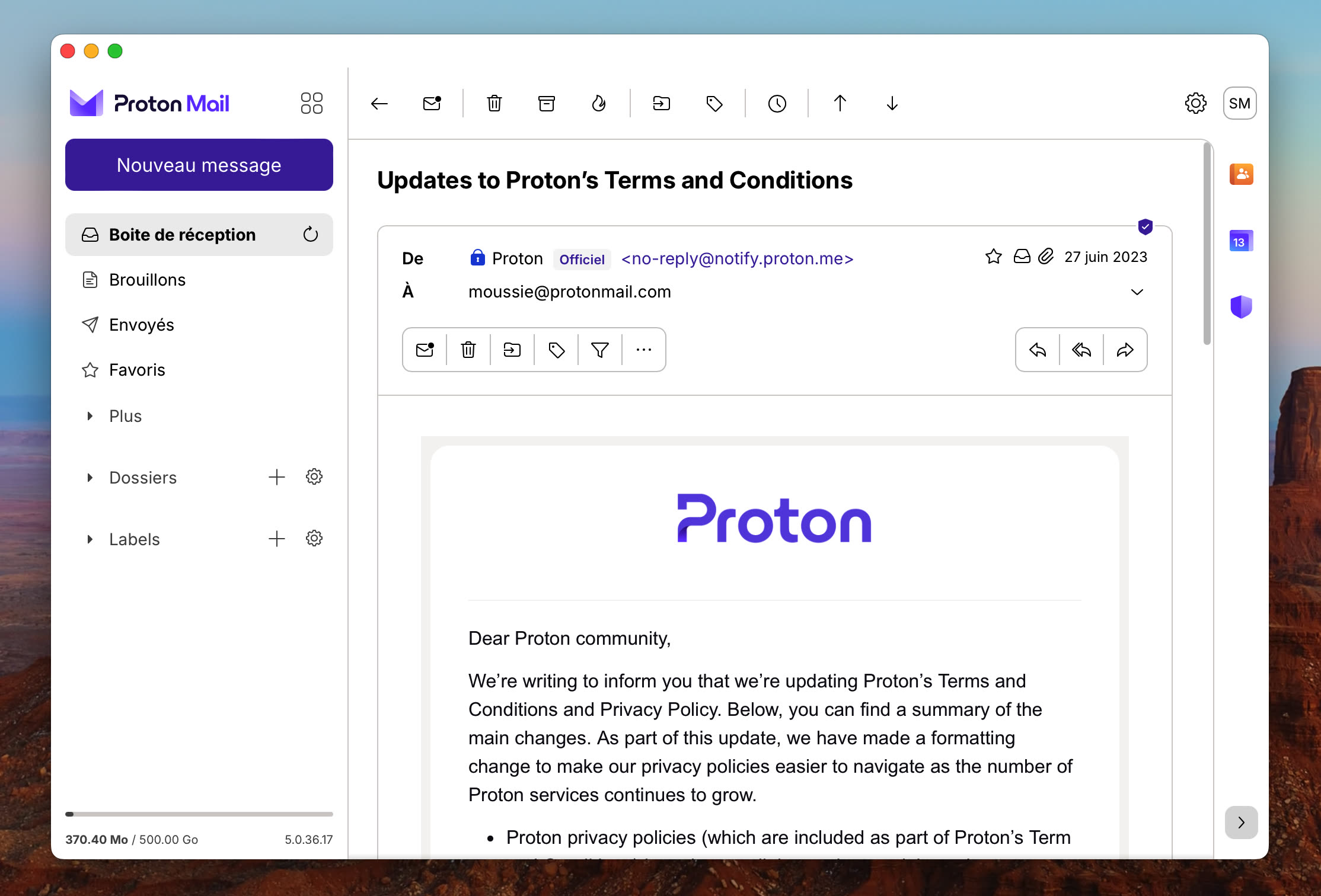 Proton Mail lance officiellement son application de bureau - MacGeneration