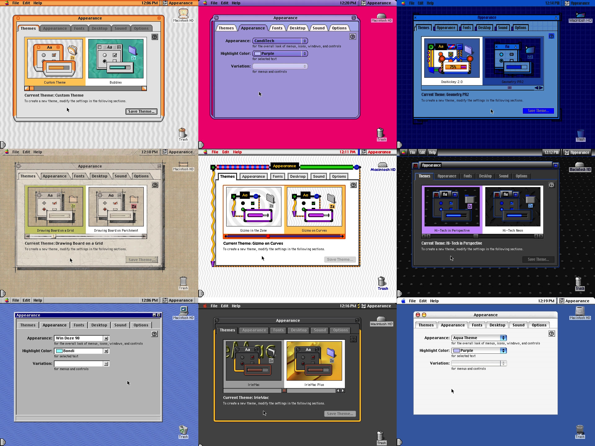 Ces vieux thèmes pour Mac OS montrent qu'Apple a parfois laissé de très ...