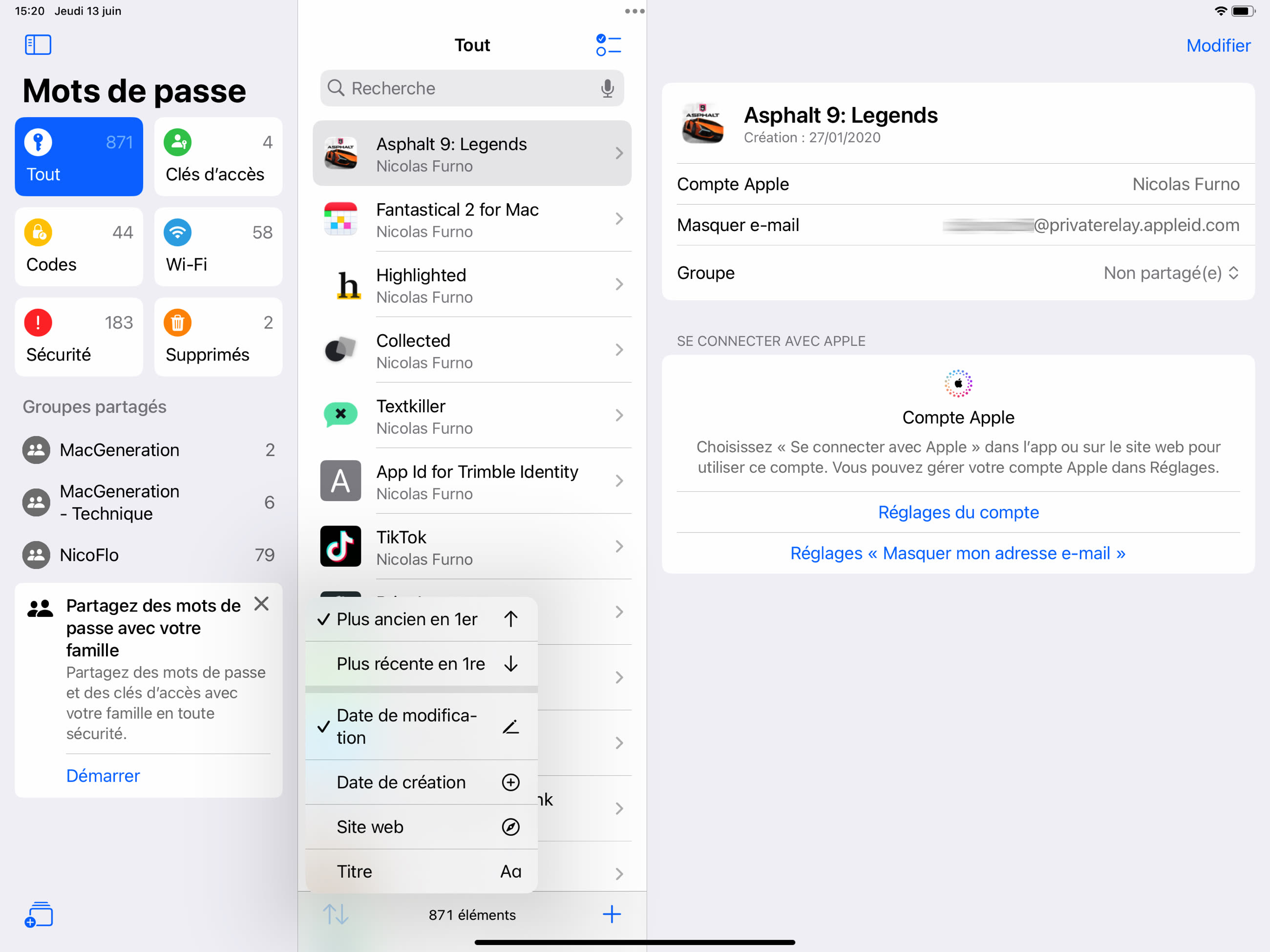 Prise en main de Mots de passe, le gestionnaire de mots de passe enfin indépendant d’iOS 18 et ...
