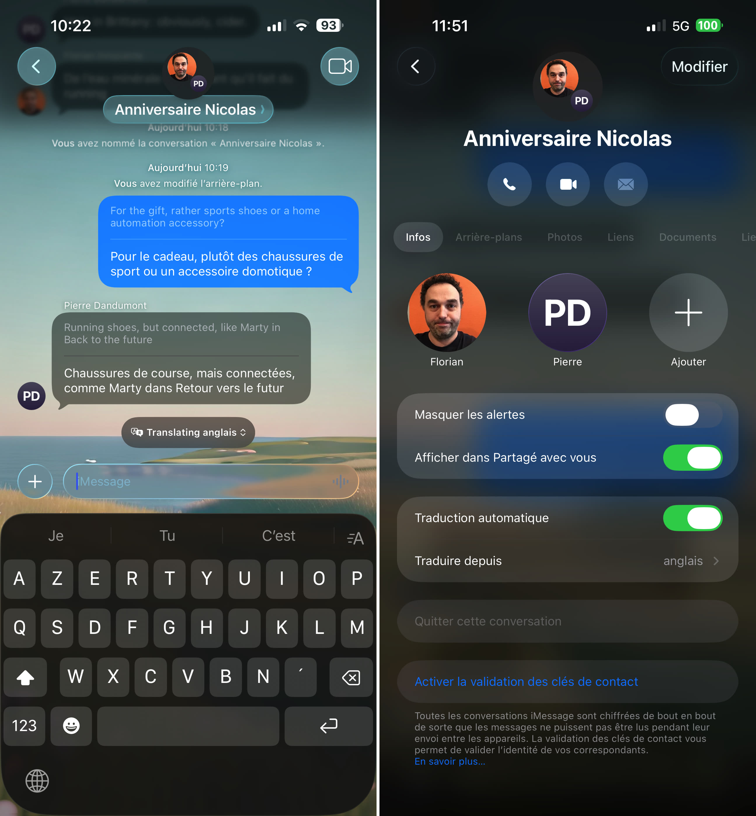 Découverte de Messages dans iOS 26 : sondages, traduction, interface ...