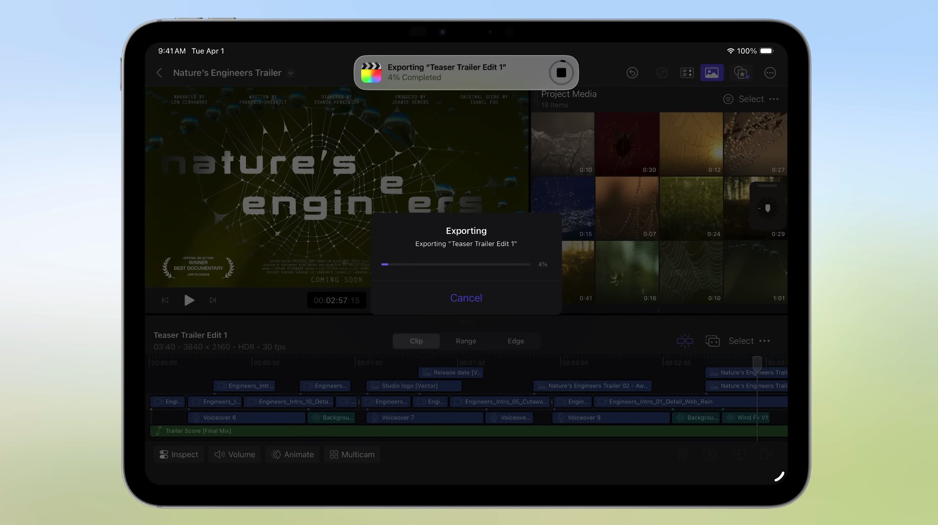 Final Cut Pro 3.0 pour iPad permet enfin des exports à l’arrière-plan ...