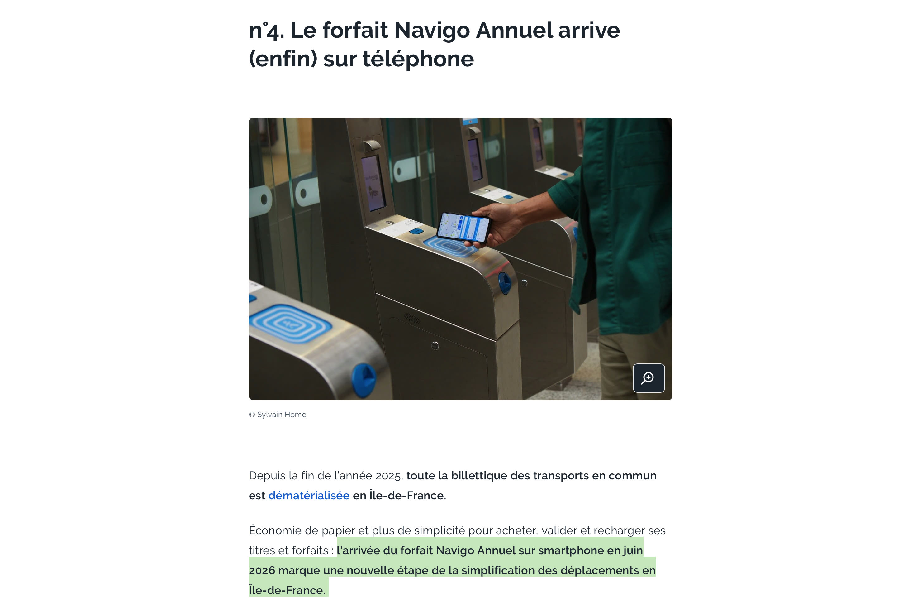 Le pass Navigo annuel arriverait finalement bien au mois de juin 2026 ...